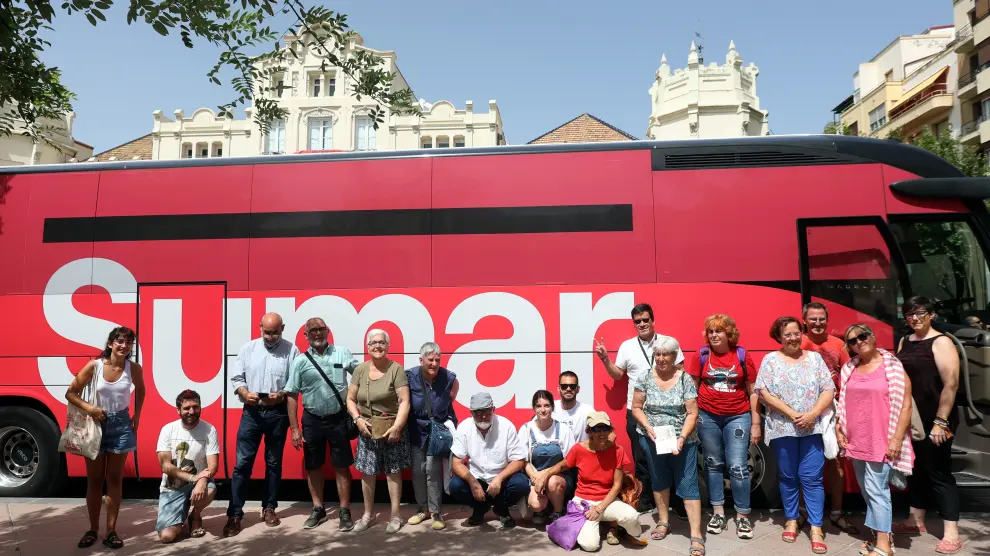 El bus de Sumar recorre el Pirineo para pedir un voto “decisivo”